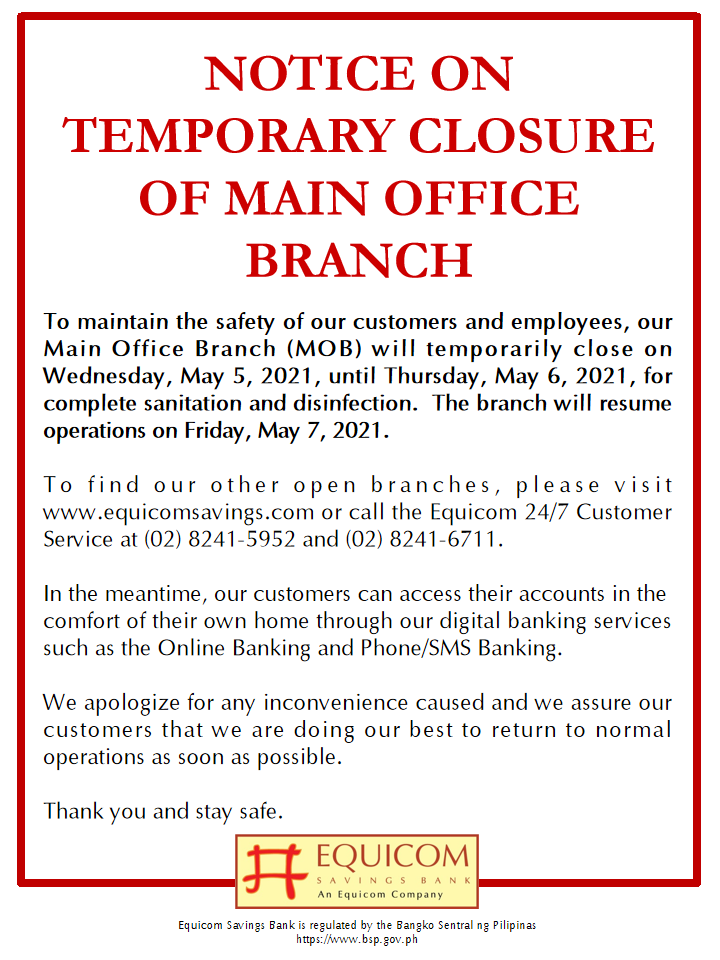 Equicom Advisory - Equicom Savings Bank