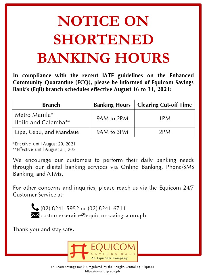 Equicom Advisory - Equicom Savings Bank